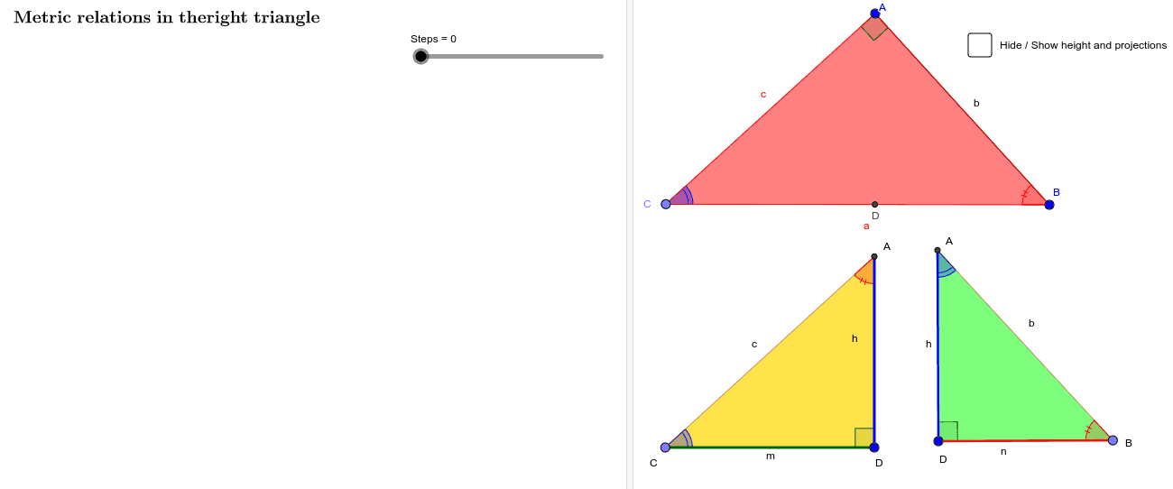 Right-Triangle Elements, Metric Relations and Pythagorean Theorem ...