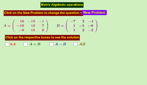 Matrices Basic operations – GeoGebra