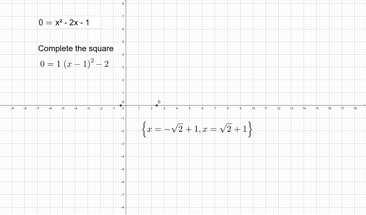 Completing the square – GeoGebra