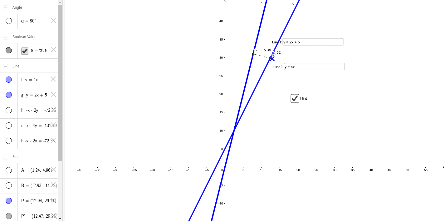 Locus of a point equidistant to two straight lines – GeoGebra