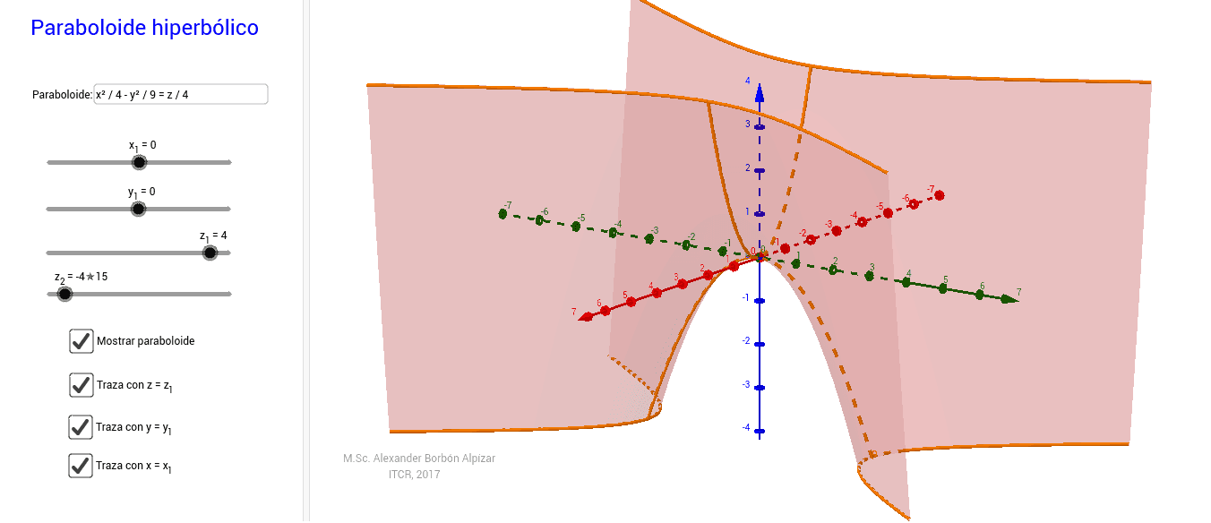 Paraboloide hiperbólico – GeoGebra