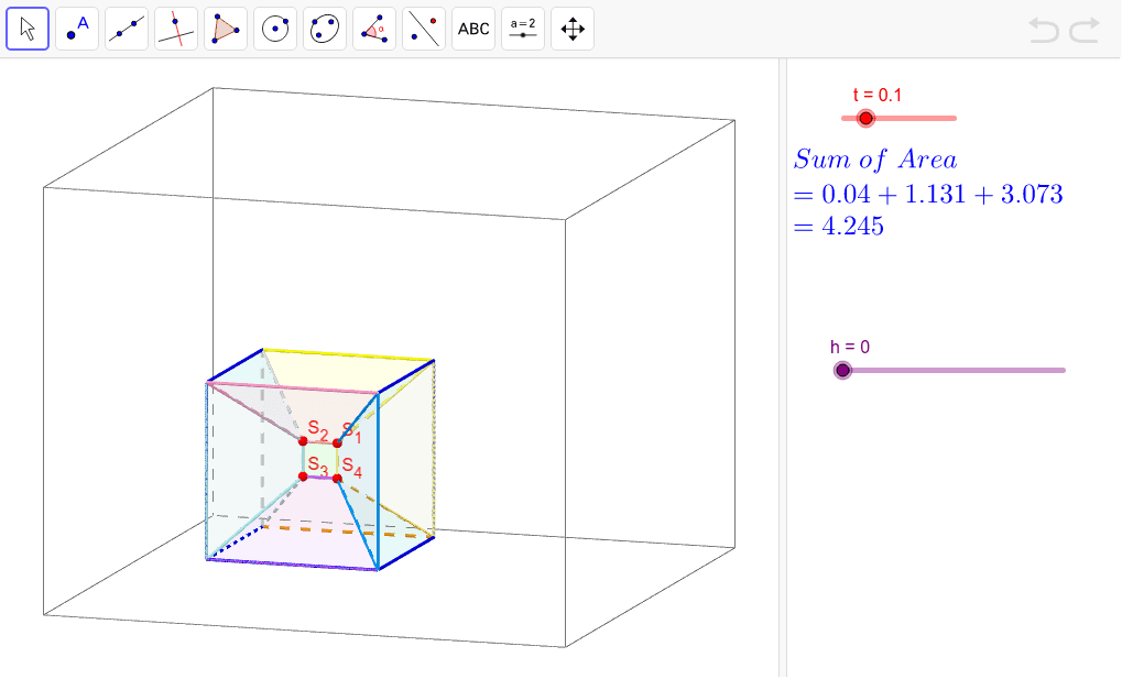 Копия Simulation of the Minimal Surface of soap in a Cube – GeoGebra