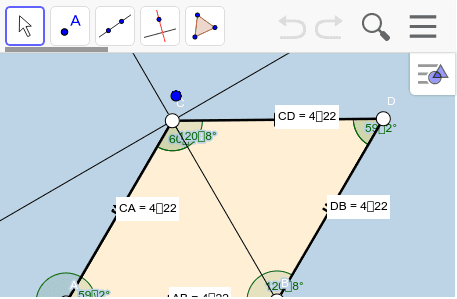 Elements of a Rhombus – GeoGebra