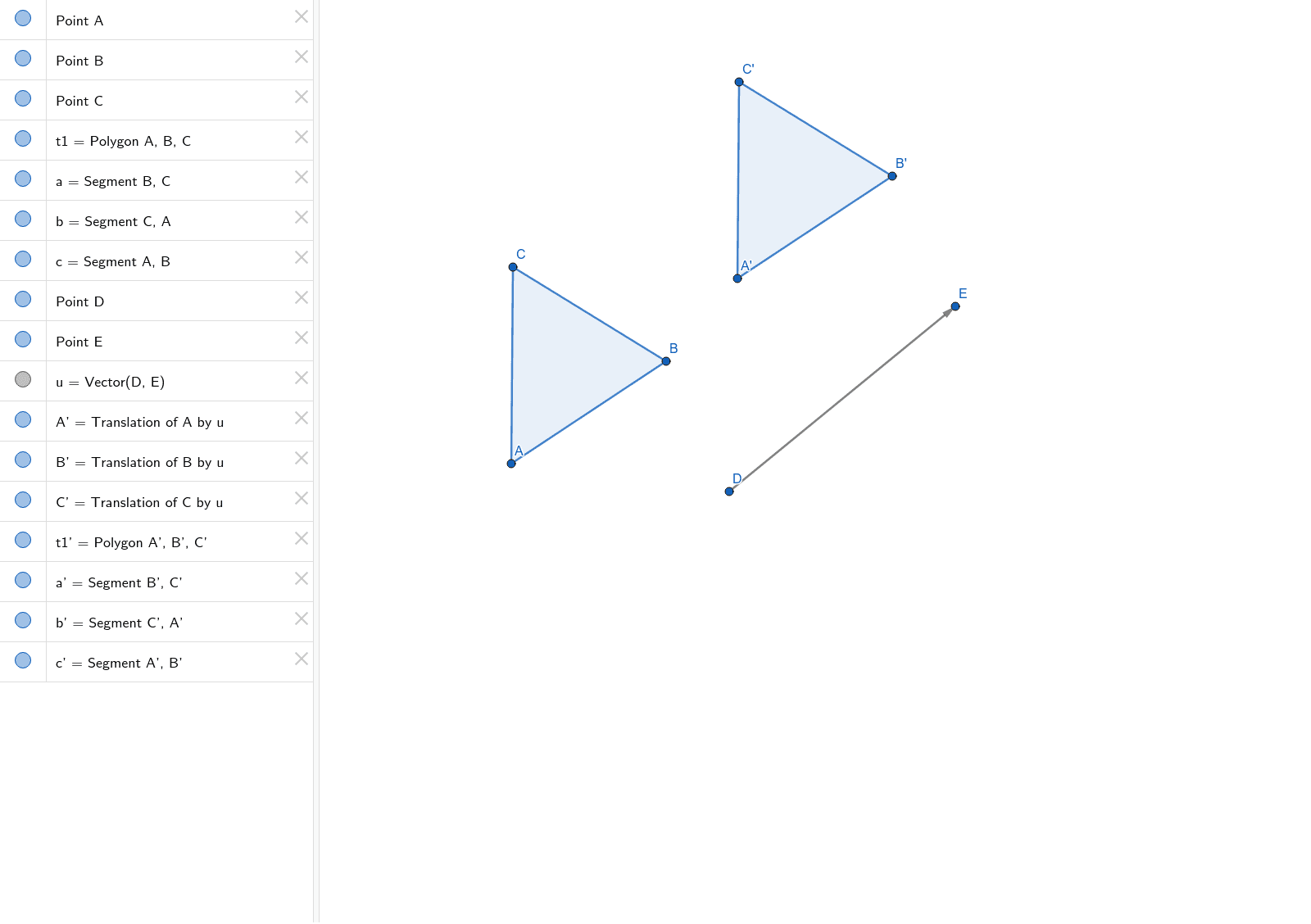 Basic Translation – GeoGebra